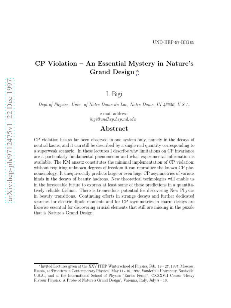 CP Violation in Particle Physics | PDF | Standard Model | Quantum Mechanics