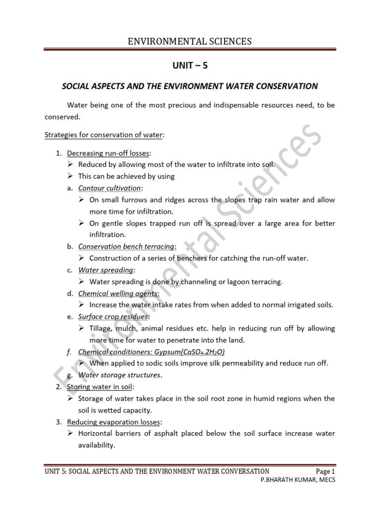 ES UNIT - 5:social Issues and The Environment and Environmental ...