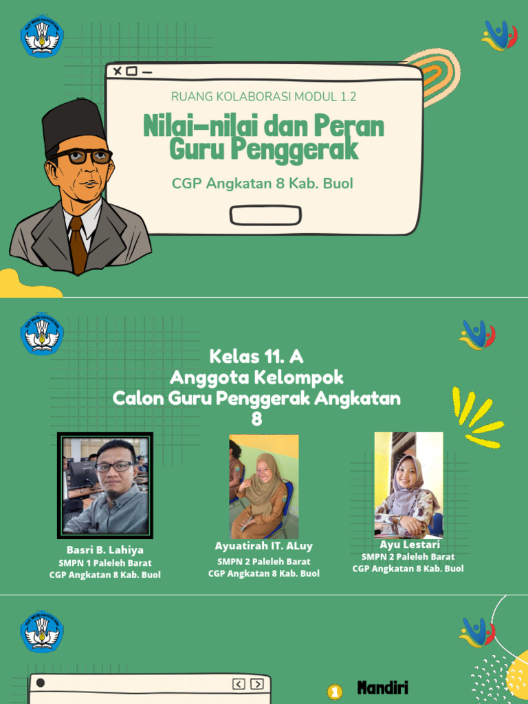 Tugas Presentasi Kel. I - Nilai-Nilai Dan Peran GP - Modul 1.2 | PDF