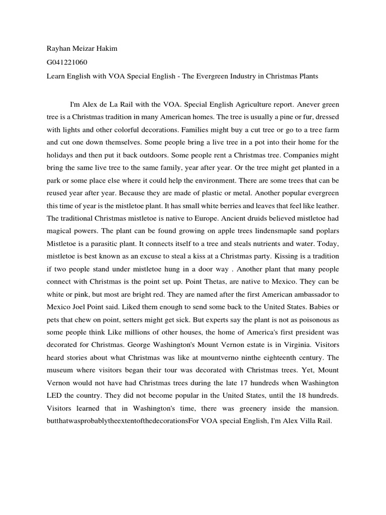 Rayhan Meizar Hakim Task 1 | PDF | Christmas | Trees