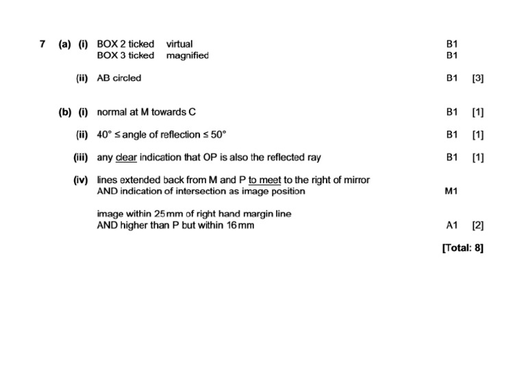 Section 19 Exam Question mark scheme | PDF