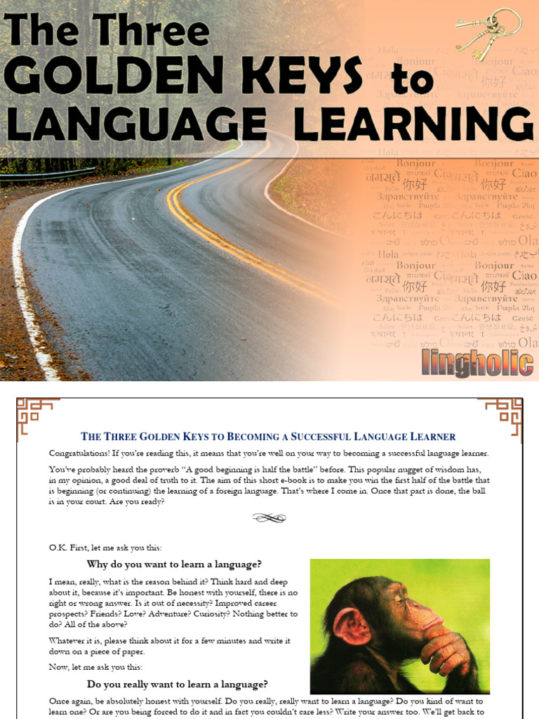 The Three Golden Keys of Language Learning | PDF | Tone (Linguistics ...