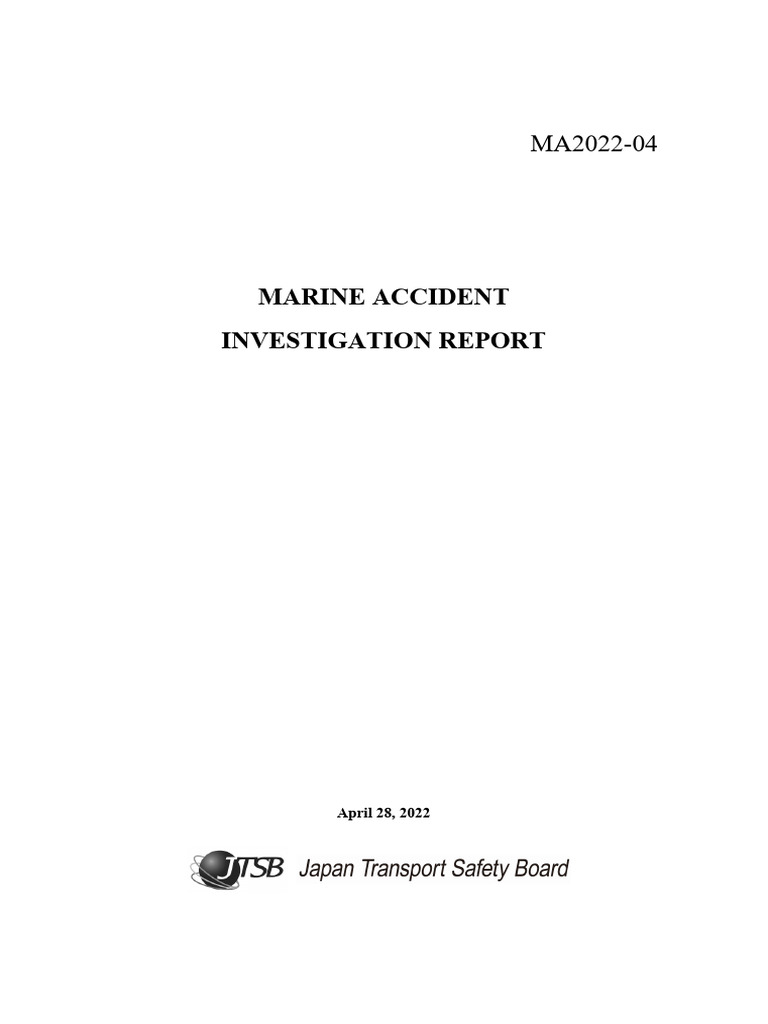 MARINE ACCIDENT INVESTIGATION REPORT | PDF | Ships | Tropical Cyclones