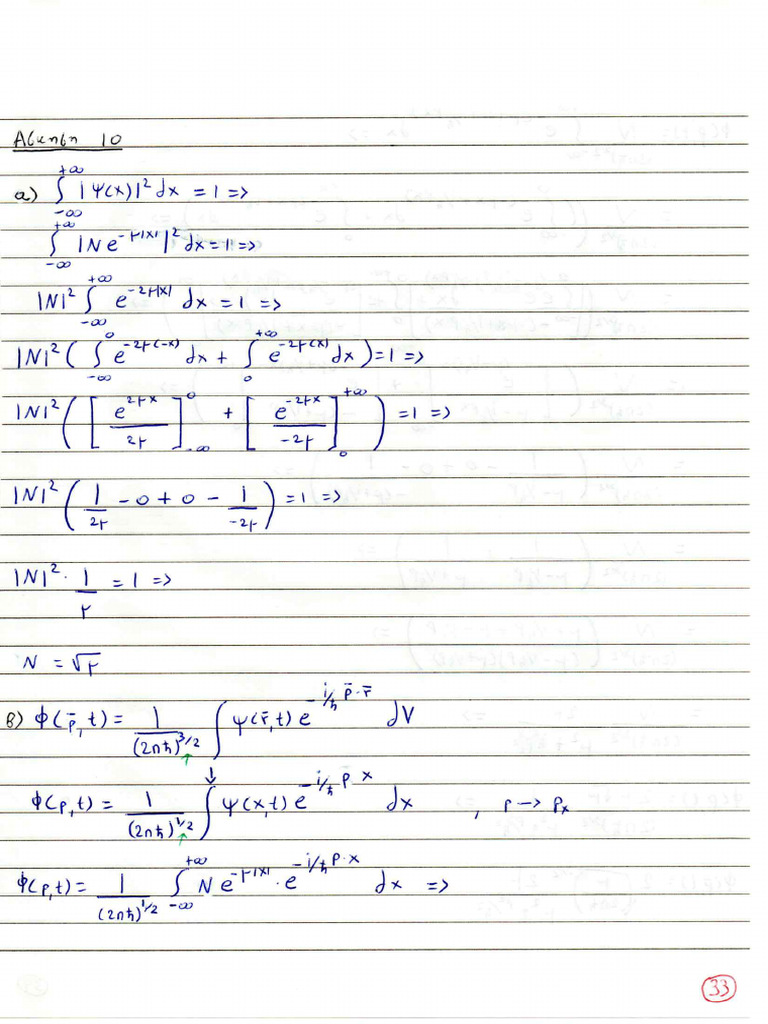QM quantum mechanics exercise, Ne^ (μx) Find the wave function in ...