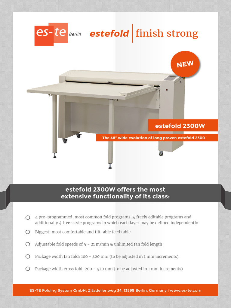 Brochure Estefold 2300W | PDF