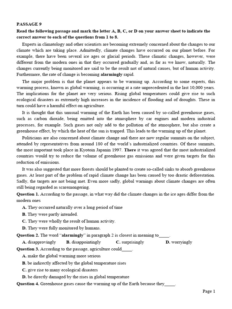 READING | PDF | Climate Change | Greenhouse Gas