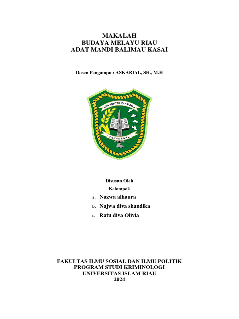 Adat Mandi Balimau Kasai Riau | PDF | Agama & Spiritualitas