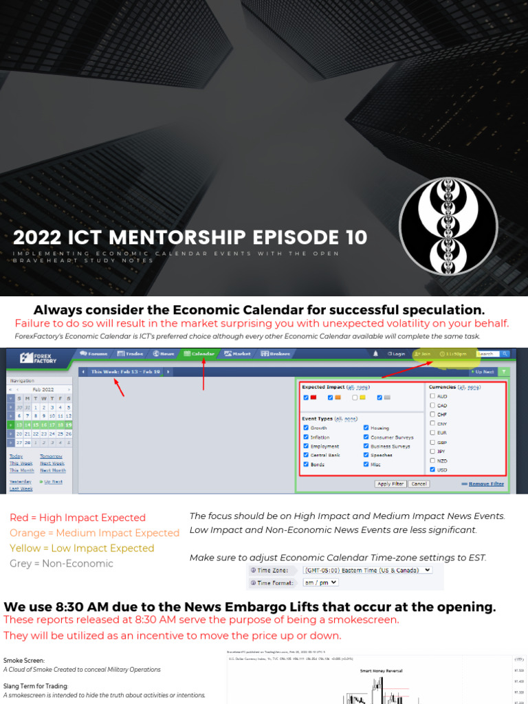 2022 ICT Mentorship Ep 10 - Implement Economic Calendar | PDF | Market Trend | Bias