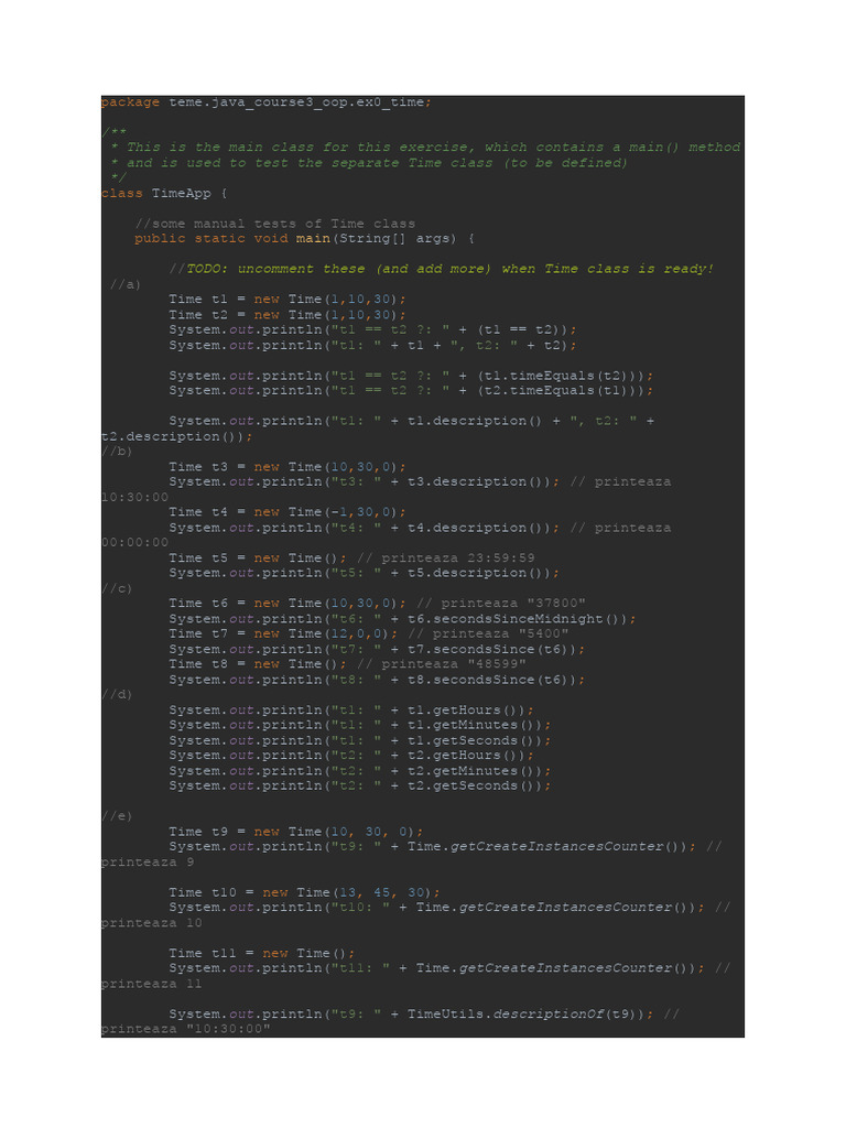 Tema 3 | PDF | Computer Programming | Object Oriented Programming