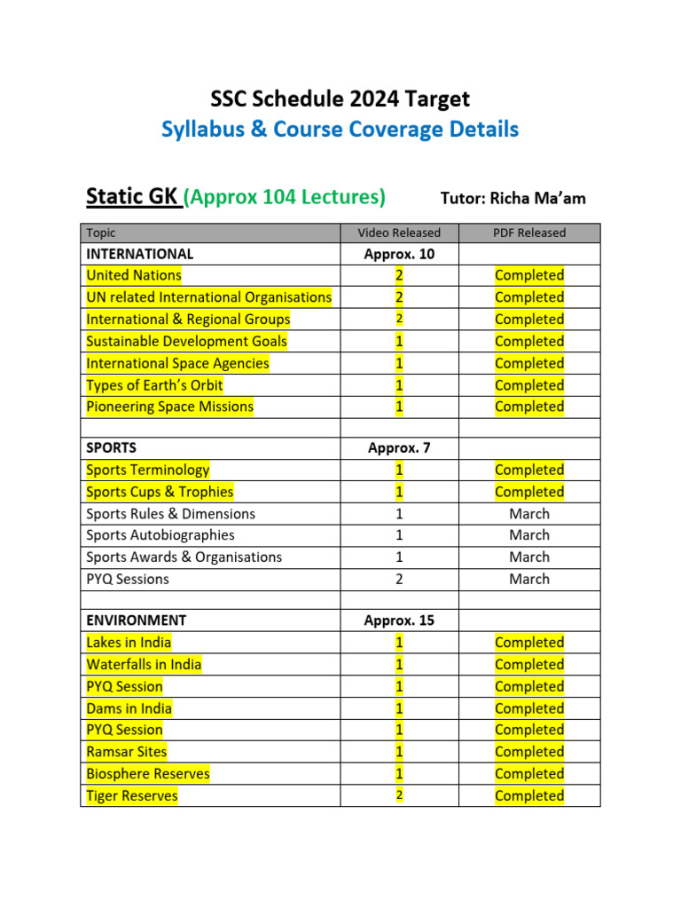 SSC Exam Prep: 2024 Syllabus Guide | PDF