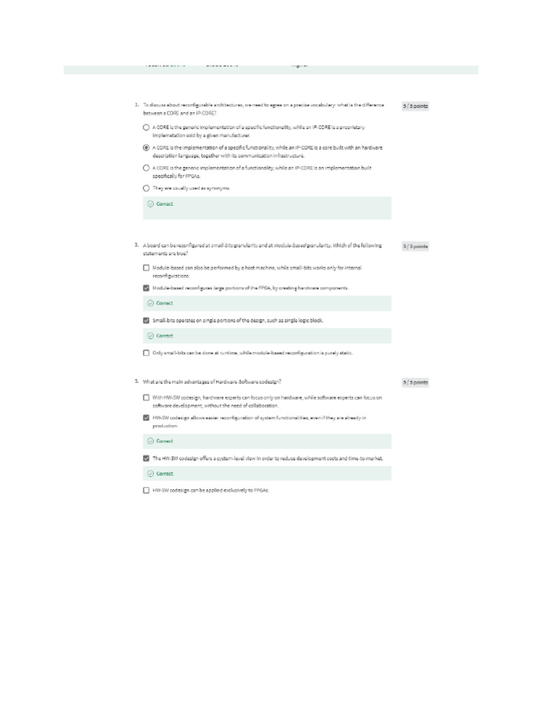 FPGA Quiz 2 Answers | PDF