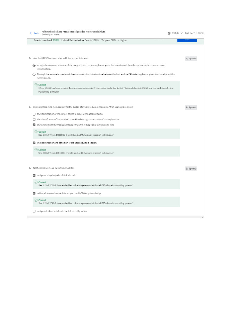 FPGA Quiz 6 Answers | PDF