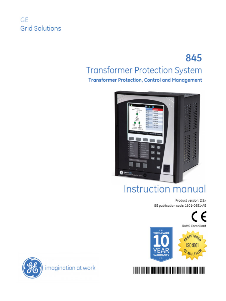Ge Multilin 845 Ref-Ae-290 | PDF | Relay | Ac Power