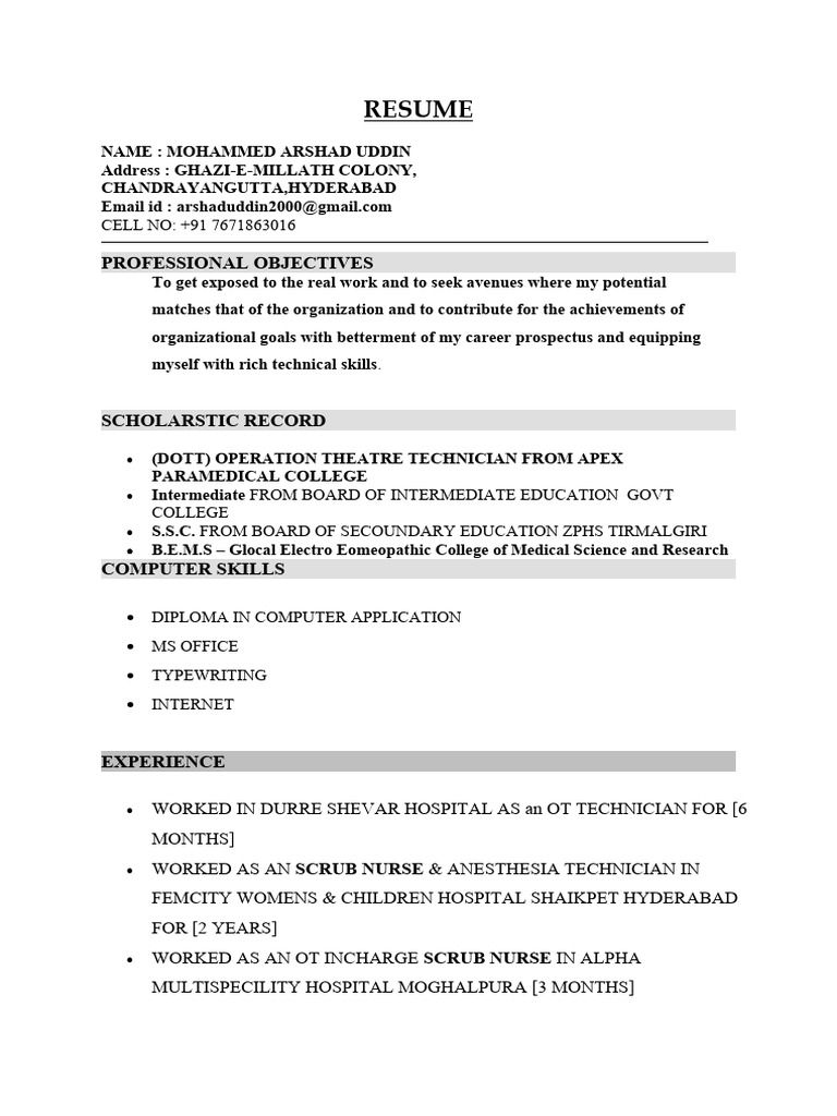 RESUME Arshad | PDF