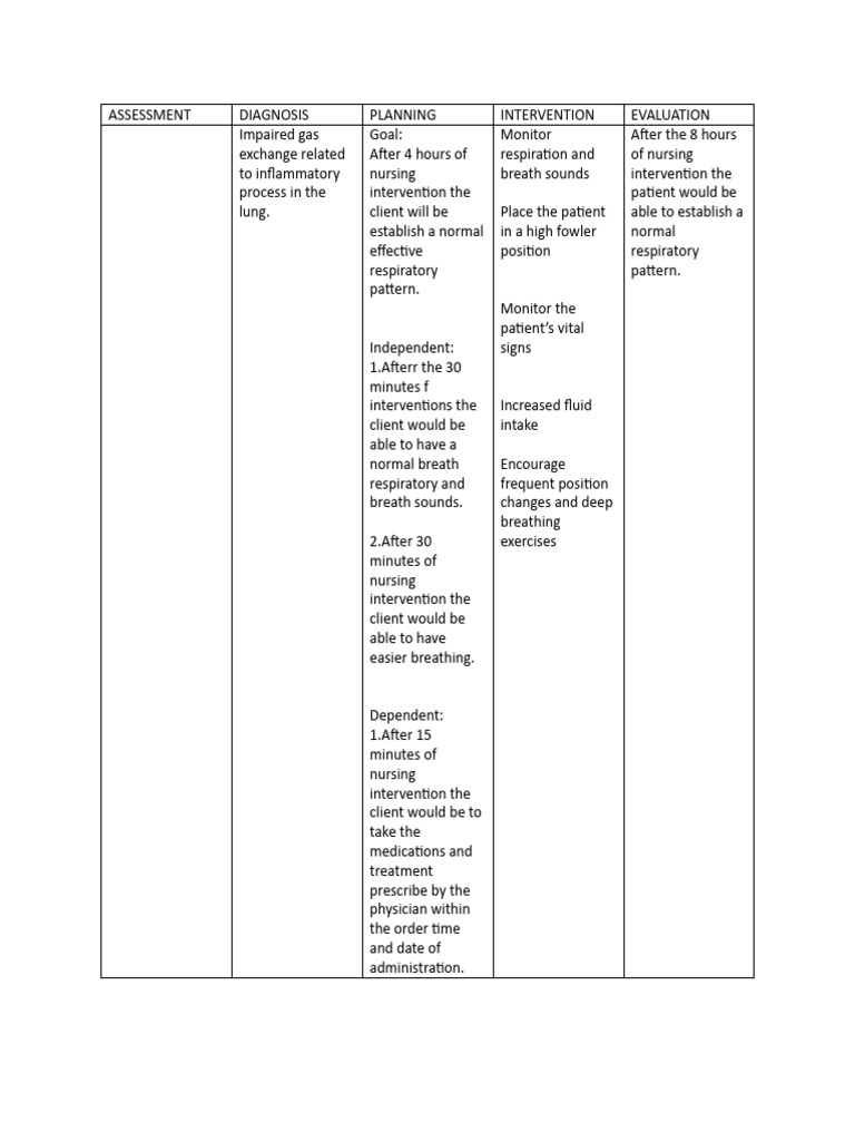 Assessment Nursing Care | PDF | Breathing | Nursing