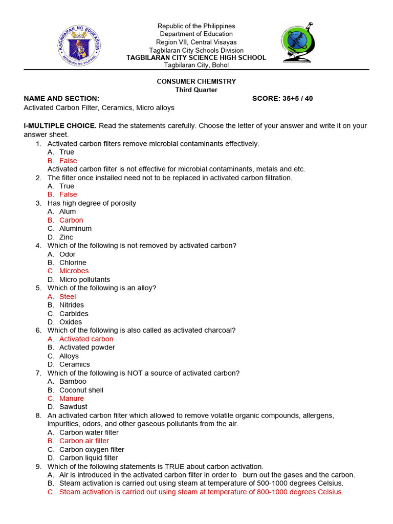 Summative Test 4 Answer Key | PDF | Alloy | Metals