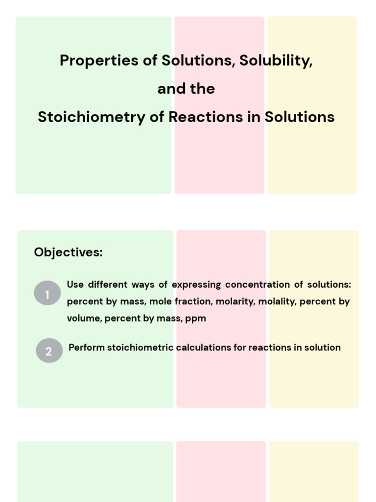 M3 Properties of Solution | PDF | Concentration | Solubility