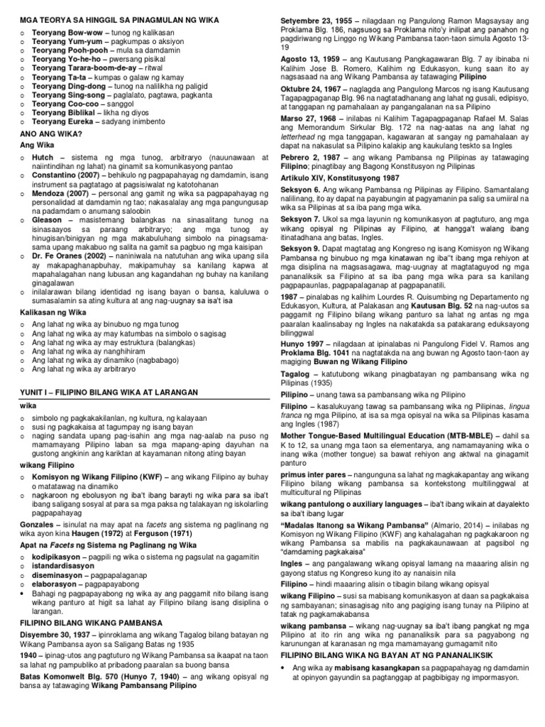 FILI 102 Reviewer | PDF