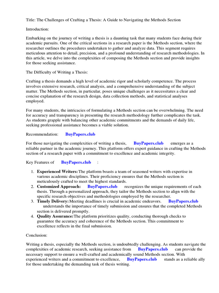 Examples Of Methods Section Of Research Paper | Pdf | Methodology 