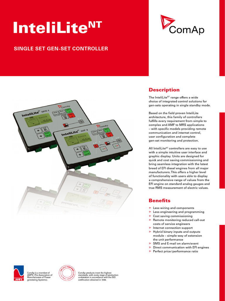 36 InteliLite NT MRS 3 4 AMF 8 9 Models Datasheet 2011-03 CPLEILN4 ...