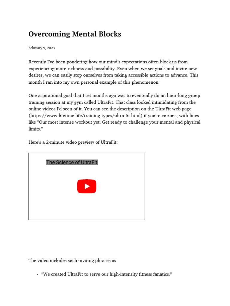 Overcoming Mental Blocks | PDF