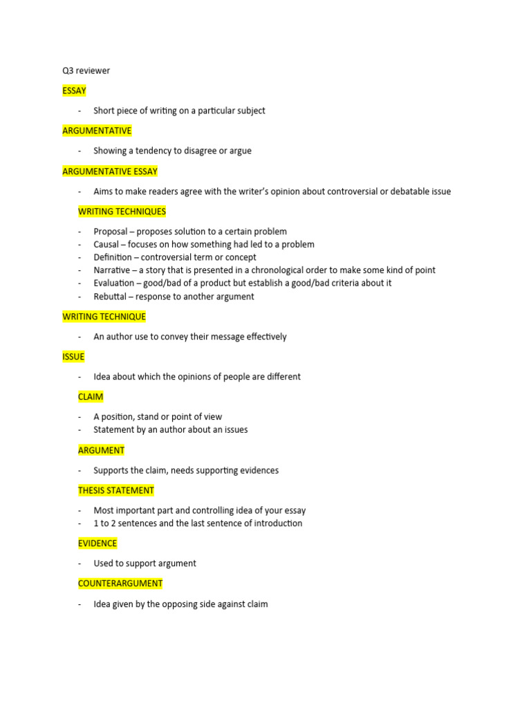 Q3 Reviewer ENGLISH | PDF | Essays | Causality