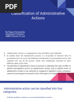 Classification of Administrative Actions | PDF | Administrative Law | Supreme Court Of India