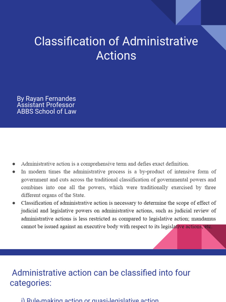 Classification of Administrative Actions | PDF | Justice | Crime & Violence