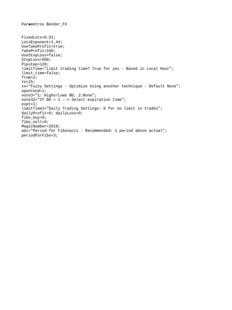 Parâmetros Bender FX | PDF