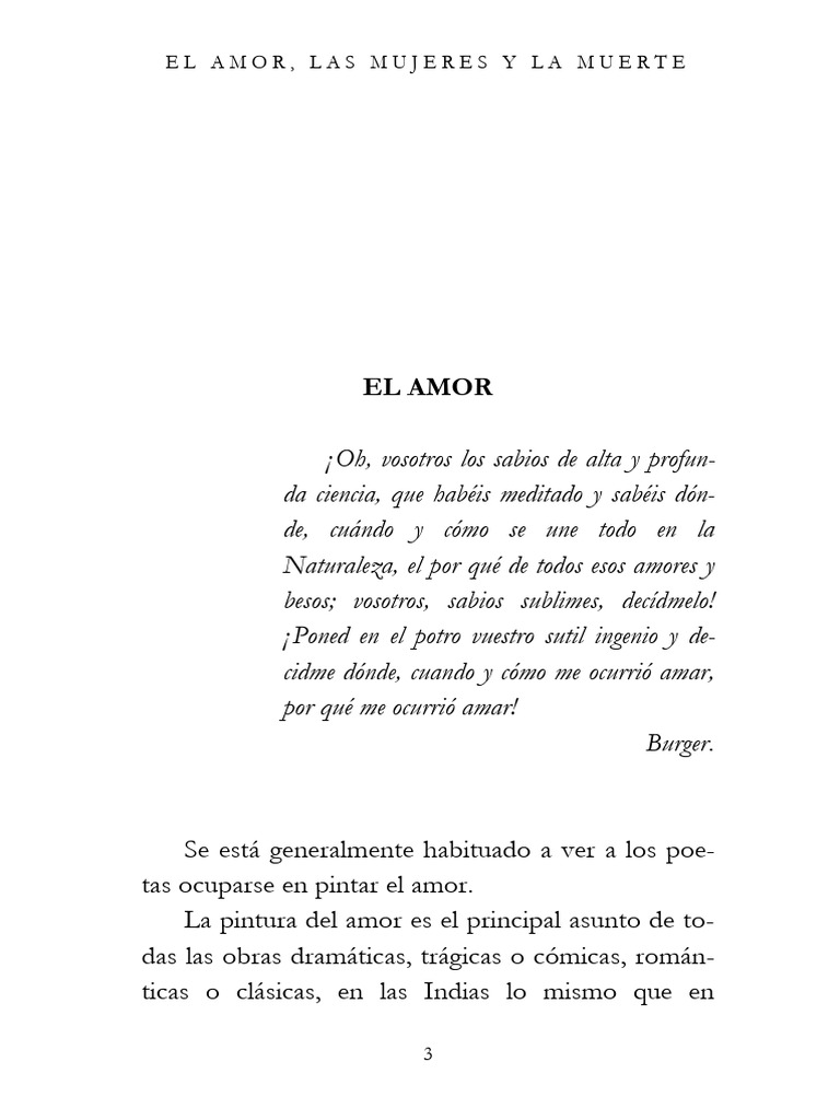 El Amor, Las Mujeres y La Muerte | PDF
