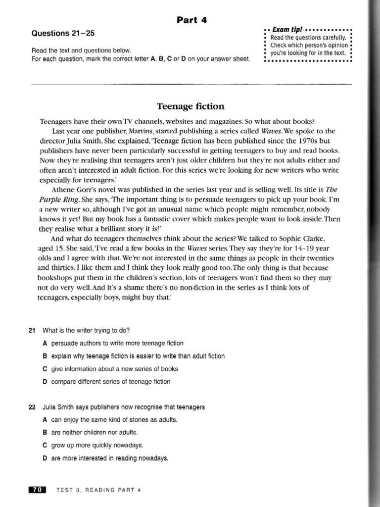 BÀI tập reading pet plus | PDF