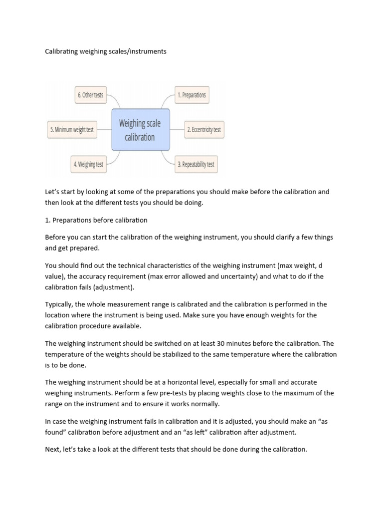 Calibrating Weighing Scales | PDF