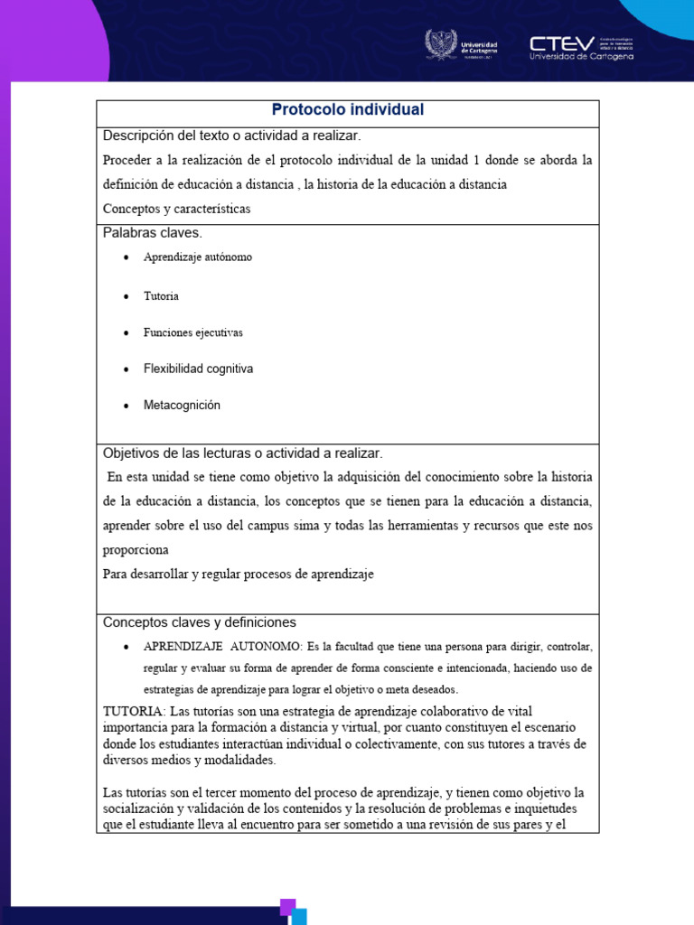 Protocolo MED | PDF | Aprendizaje | Educación a distancia