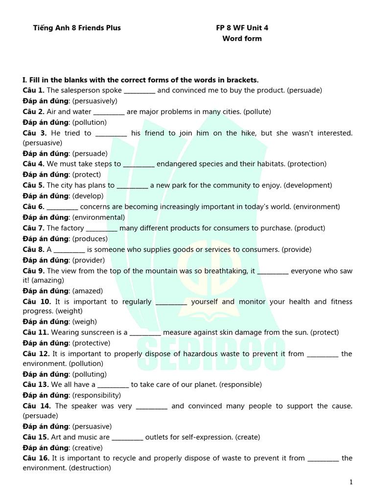 Key - Unit 4 | PDF | Sustainability | Earth Sciences