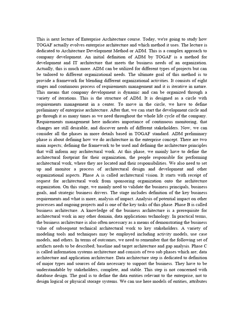 3.note | PDF | System | Enterprise Architecture