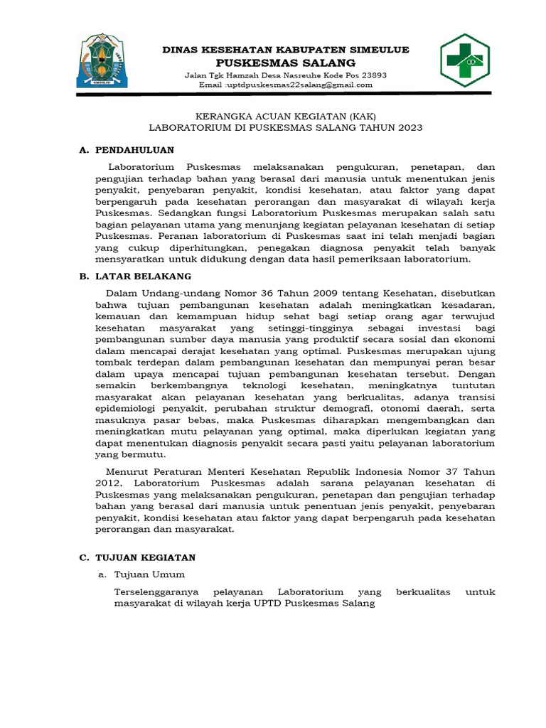 Kak Instalasi Laboratorium | PDF