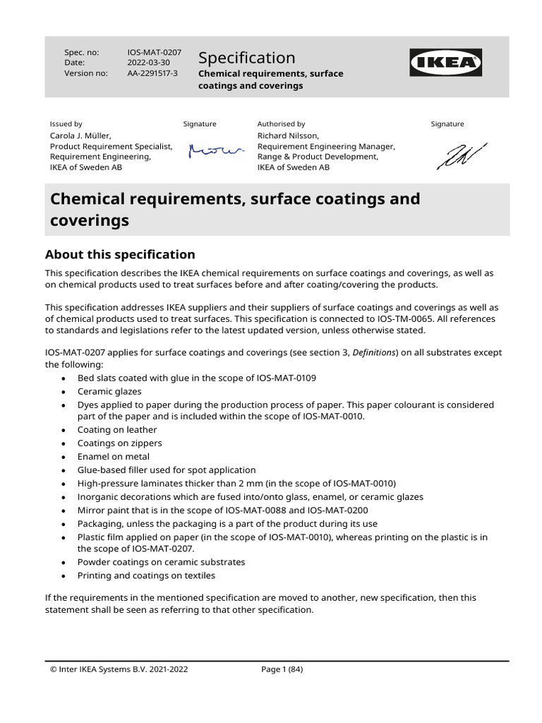 IOS-MAT-0207 V3 Standard | PDF | Polycyclic Aromatic Hydrocarbon | Zinc