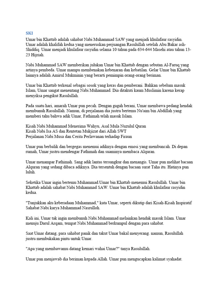 Kisah Umar Bin Khattab | PDF