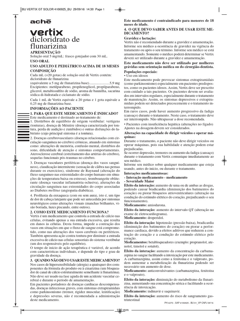 Bula Paciente Vertix Gotas | PDF | Coração | Diabetes