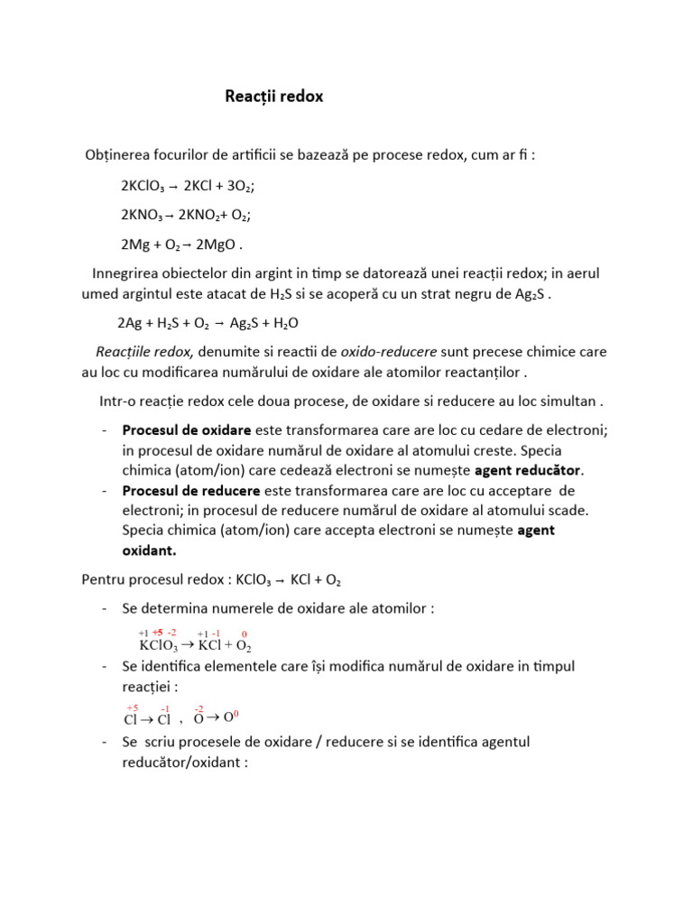 Reacții Redox | PDF