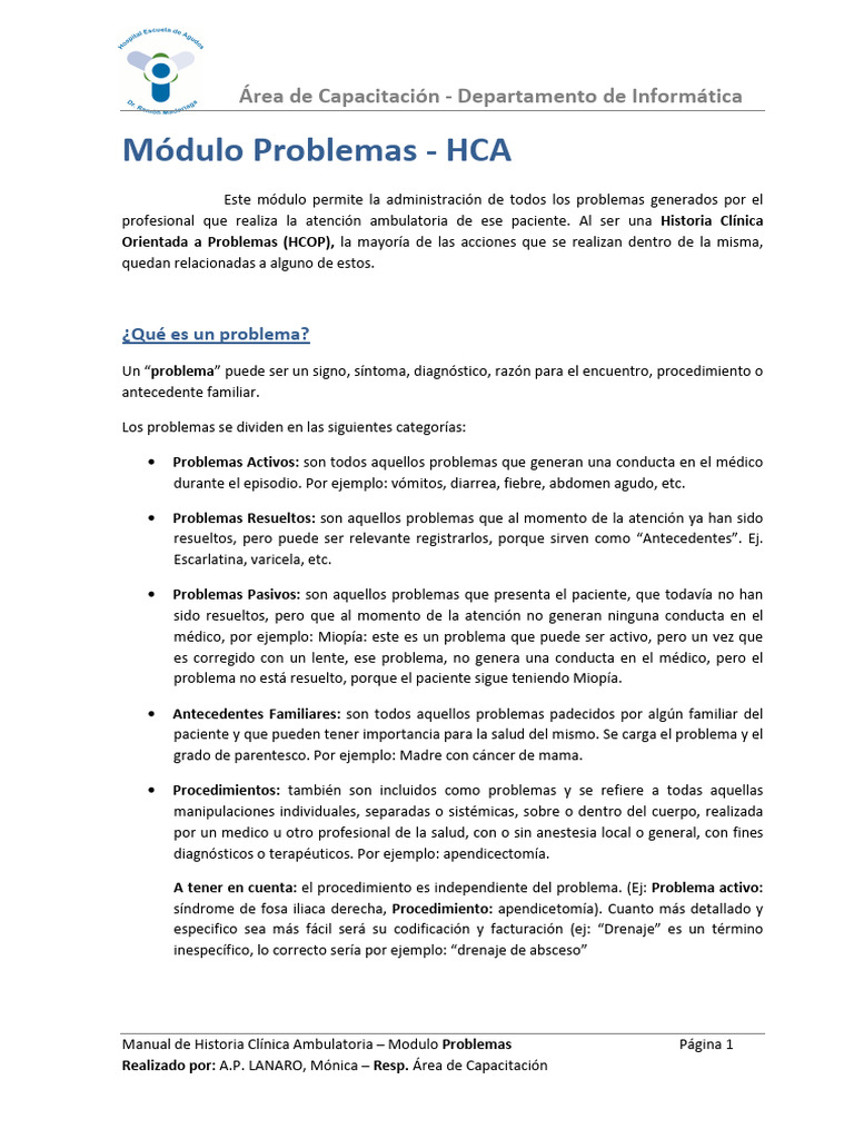 3 Modulo Problemas Hca | PDF | Especialidades Medicas | Enfermedades y trastornos