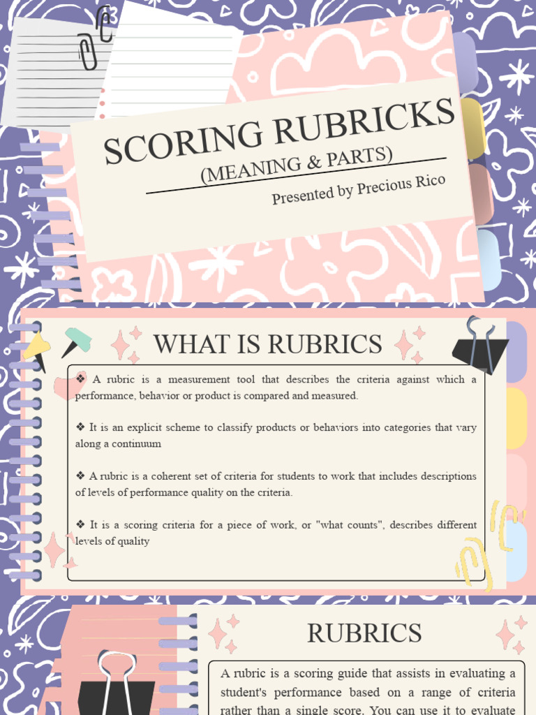 Scoring Rubricks | PDF | Rubric (Academic) | Psychological Concepts