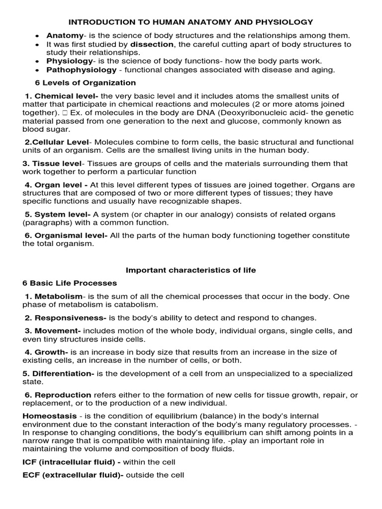 Introduction To Human Anatomy and Physiology | PDF | Wellness