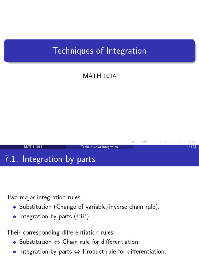 Techniques of Integration Complete Version-1 | PDF | Integral | Trigonometric Functions