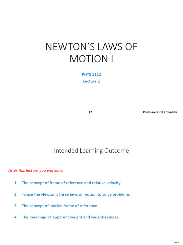 Lecture2 KP 24 | PDF | Force | Acceleration