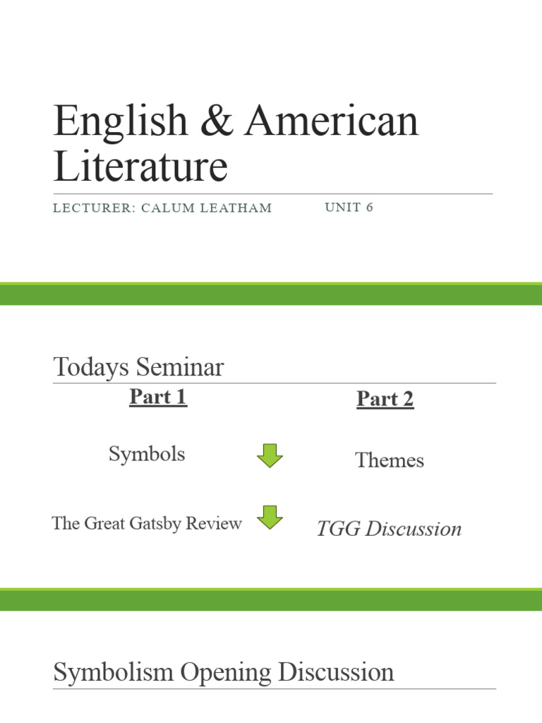 English Lit - Unit 7 | PDF | Narrative | Symbols
