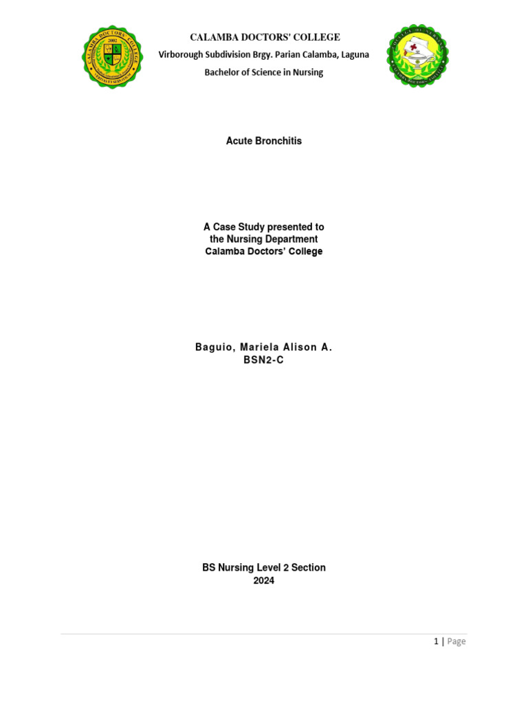 ACUTE-BRONCHITIS-CASE-STUDY | PDF | Lung | Bronchitis