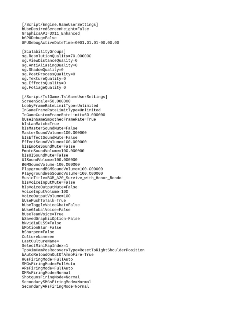 Game User Settings 2 | PDF