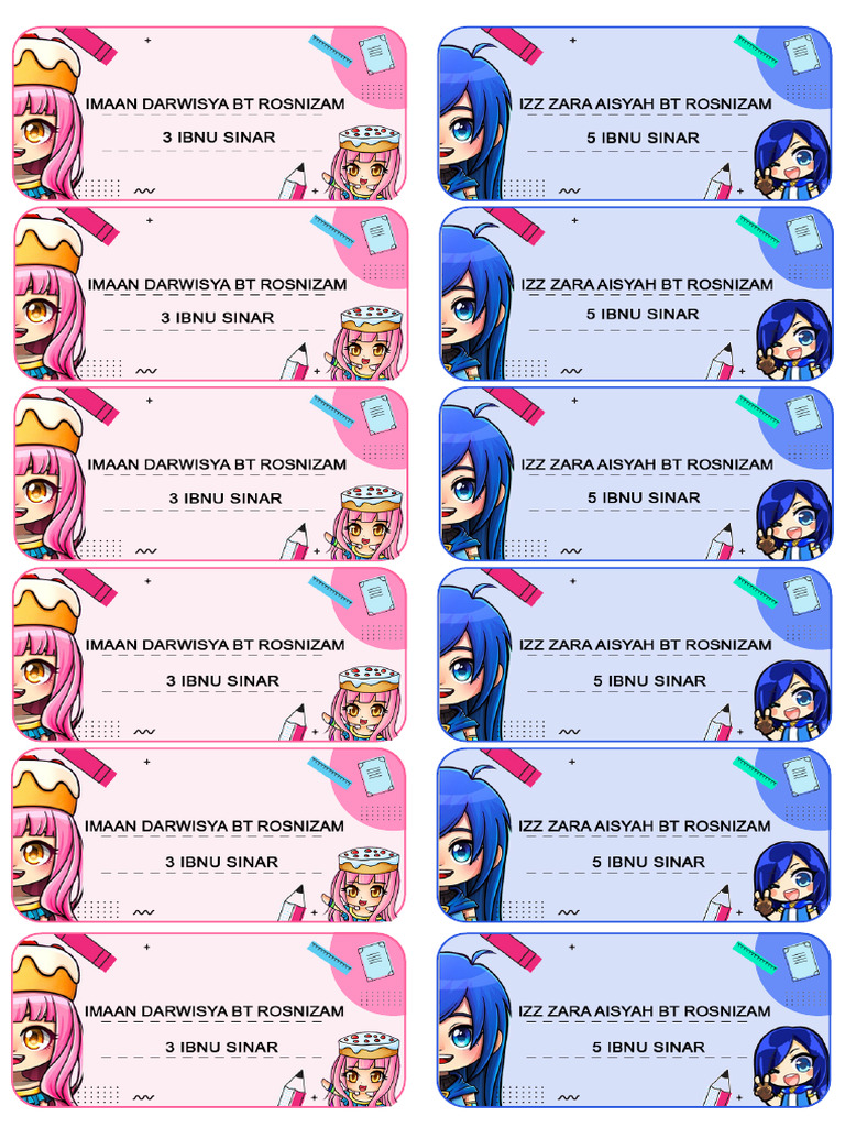 Sticker Name Tag | PDF