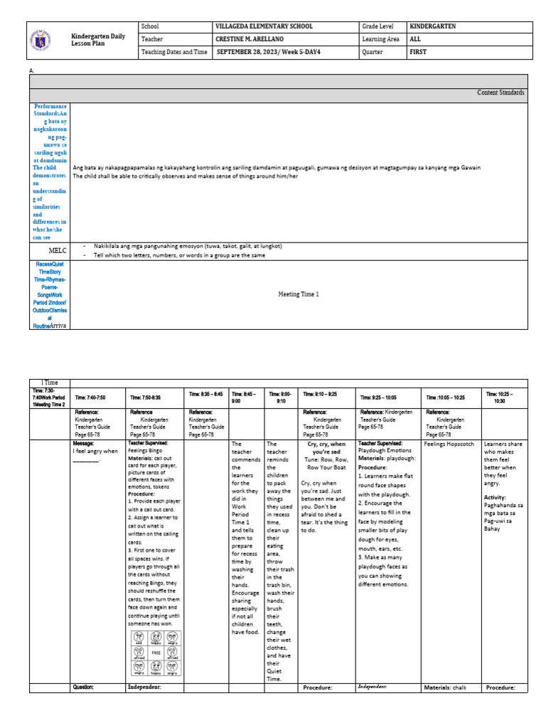 Kinder-New-DLL Week5 - Day4 | PDF